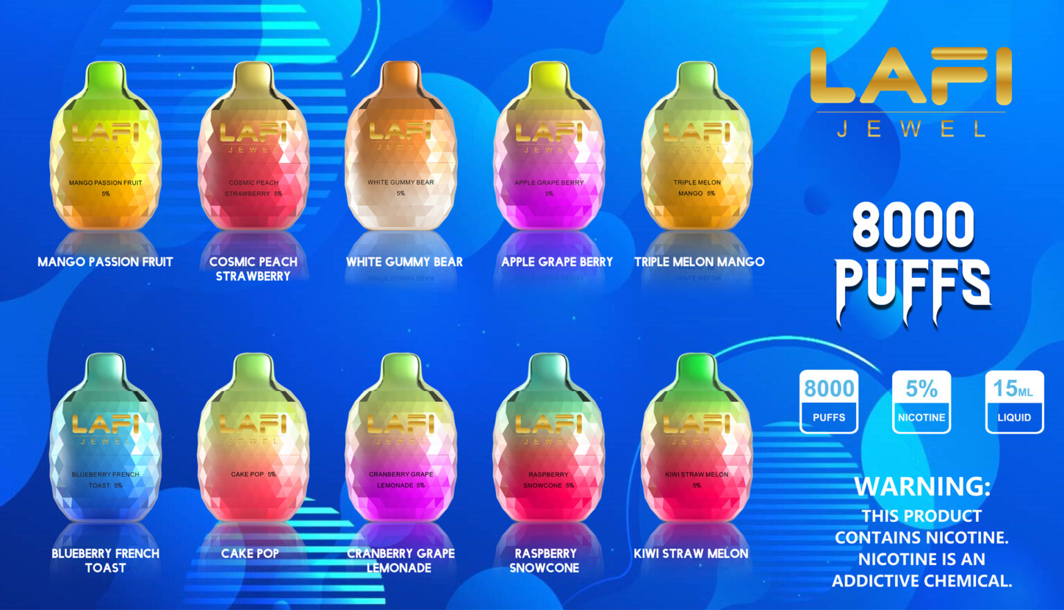 Here are Some Key Features of the LAFI Jewel 8000 Puffs - LAFI VAPE