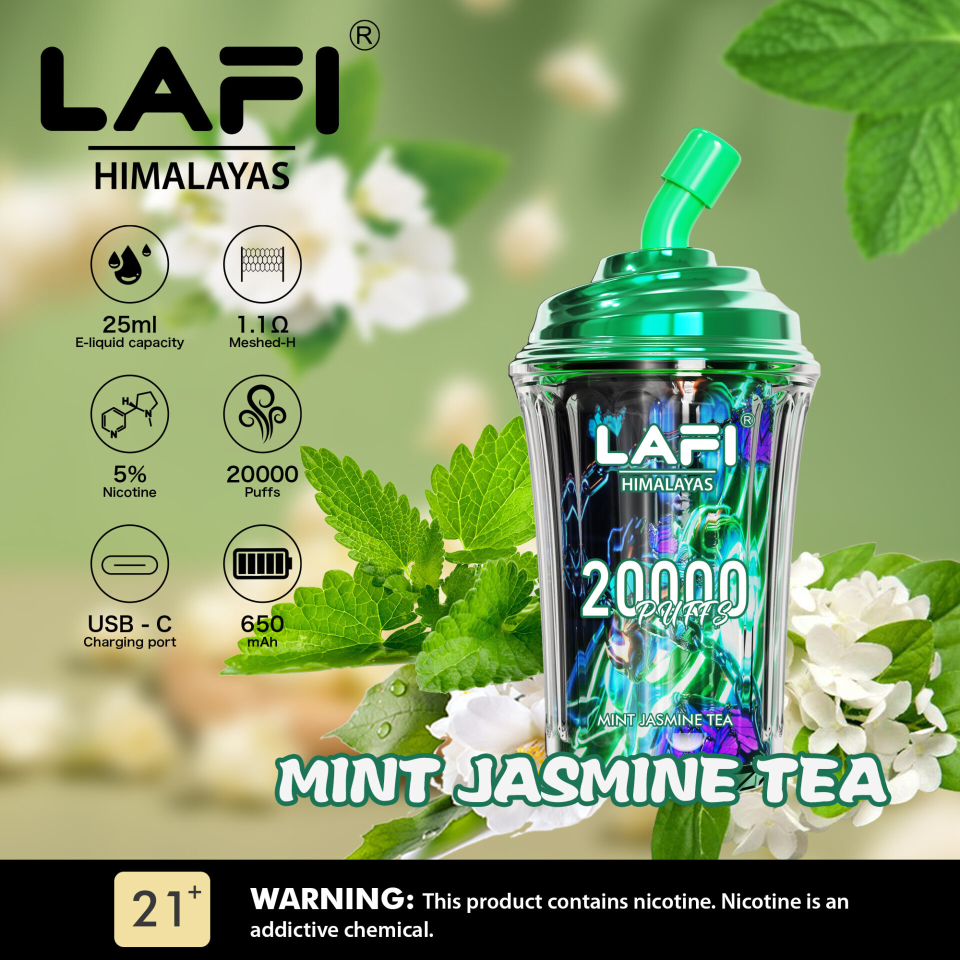 LAFI Himalayas 20000 Puffs 25ml E-Liquid Disposable Vape - LAFI VAPE